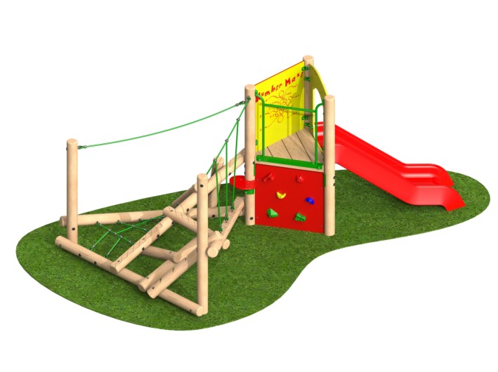 Clamber Stack Midi with Deck and Plastic Slide | Play and Leisure